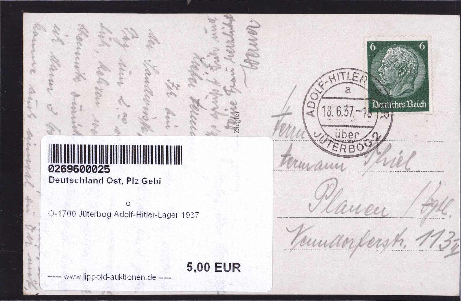 O-1700 Jüterbog Adolf-Hitler-Lager 1937 - auctions & price archive