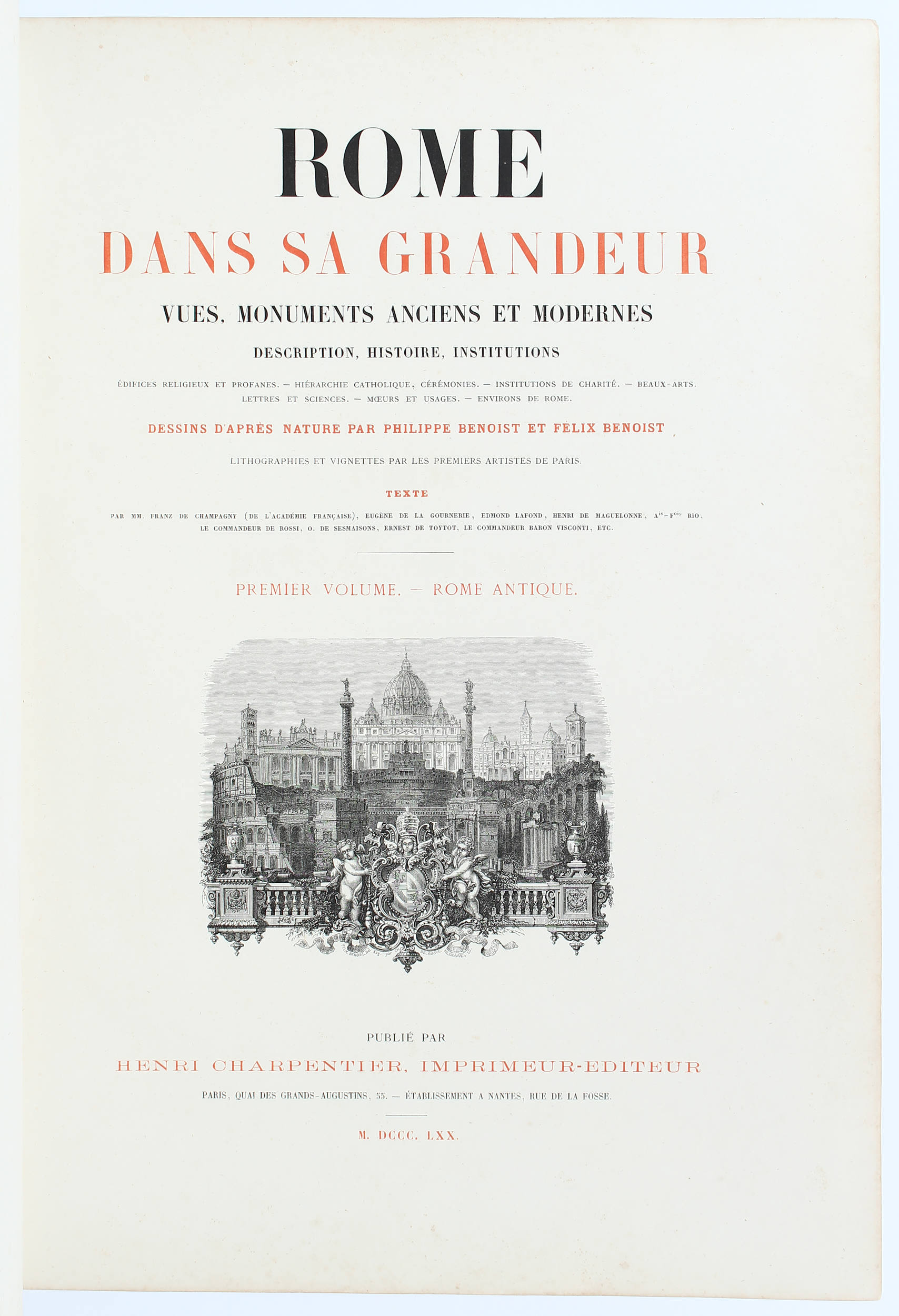 Benoist, Rome dans sa grandeur. 3 Bde. - auctions & price archive