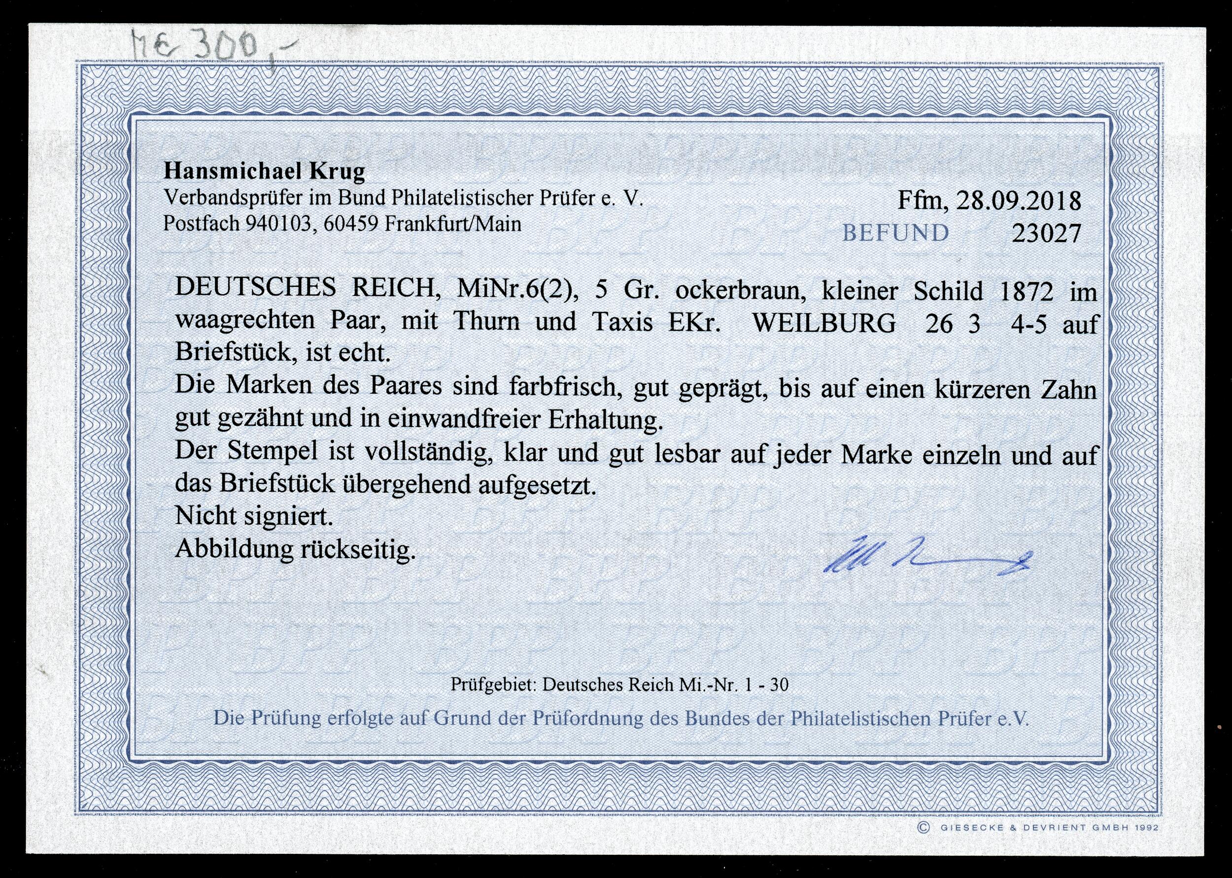 Stamp Auction - Deutsches Reich - 5th Auction, lot 1613